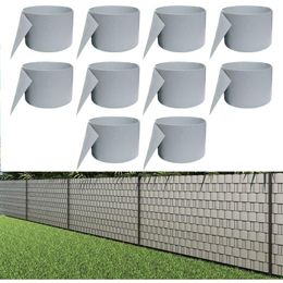 UISEBRT 10x Sichtschutzstreifen Hart PVC für doppelstabmatten - Sichtschutz Balkon gartenzaun Anthrazit, 2,5m x 19cm (Grau)