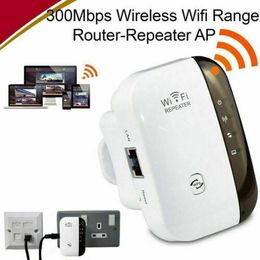 WiFi Repeater 300 Mbit/s, 2,4 GHz, Netzwerk-Extender mit großer Reichweite, Ethernet-Anschluss, wps, AP-Modus, einfache Installation, kompatibel mit