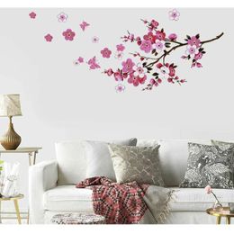 Sakura-Blüten-Wandaufkleber – abnehmbare Kirschblüten-Baum-Zweig-Wandaufkleber – DIY-Wohnkultur-Tapete für Schlafzimmer, Wohnzimmer, Kinderzimmer –