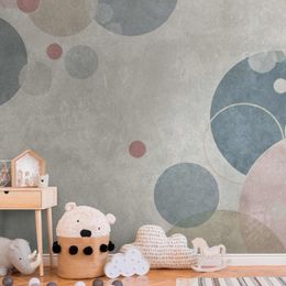 A.S. Création A.s. Creation Fototapete Livingwalls The Wall 383071 Ein Motiv pro Rolle 3.71 x 2.80 m Geometrisch Grau - Grau, Beige, Blau, Rosa, Braun