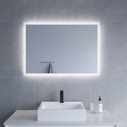 Aquabatos - Badspiegel mit led Beleuchtung hell 100x70cm Antibeschlag Badezimmerspiegel Dimmbar Touch Schalter Lichtspiegel Wandspiegel Kaltweiß