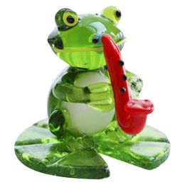 Glas-Frosch-Figuren, mundgeblasene Kunst-Glas-Frosch-Miniatur-Tiere, Statue, Geschenke, grüne Frosch-Skulptur für Zuhause, Schreibtisch-Dekor-Stil