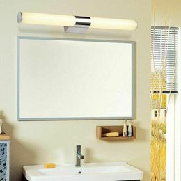 Badezimmer-Frontspiegel aus Acryl, moderner LED-Spiegel für Wand-WC, gelb,