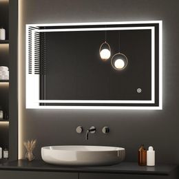 Boromal - led badspiegel bad spiegel mit beleuchtung 100x60cm 60x100cm badezimmerspiegel touch dimmbar wandschalter