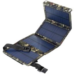 Amirror Smart Ug - Schwarzes Solarpanel-Ladegerät für den Außenbereich, wasserdichtes, leichtes, tragbares, zusammenklappbares Ladegerät