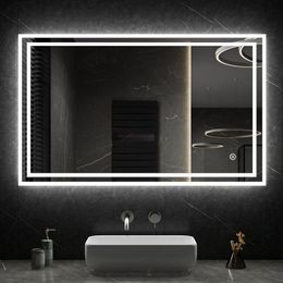 Boromal - led badspiegel bad spiegel mit beleuchtung 100x70cm 70x100cm badezimmerspiegel touch dimmbar wandschalter