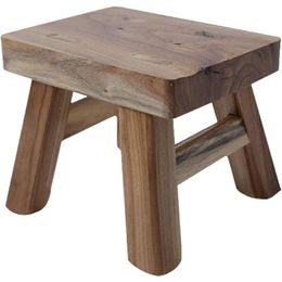 Kleiner Tritthocker aus Holz für Kinder, rutschfeste quadratische Sitzfläche für Küche, Bad (lackiert)