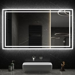 Boromal - led badspiegel bad spiegel mit beleuchtung 120x70cm 70x120cm badezimmerspiegel touch dimmbar wandschalter