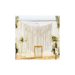 Makramee-Wandbehang, gewebter Wandteppich, moderne schicke gewebte Kunst, handgefertigte Heimdekoration, Perlen-Wanddekoration für Hochzeit,