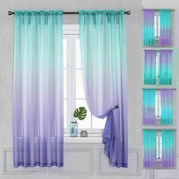 Paneele Schlafzimmer-Vorhang-Sets, transparenter Vorhang, rosa, lila Vorhänge, Stangenvorhänge für Mädchen, Wohnzimmer, Meerjungfrau, Schlafzimmer,