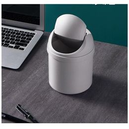 Minkurow - Mini-Kunststoff-Desktop-Mülleimer (weiß)