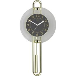 MEBUS - 14813 Quarz Wanduhr 26 cm x 54.5 cm Gold, Schwarz, Silber