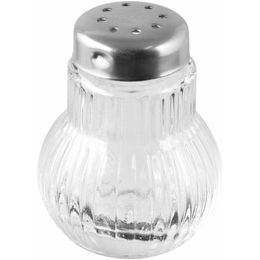 Fackelmann - Mini-Streuer rubin, Salz- und Pfefferstreuer aus Glas, Gewürzstreuer für einfaches Dosieren (Farbe: Silber/Transparent), Menge: 6