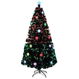 Pvc Weihnachtsbaum mit Beleuchtung Tannenbaum 120cm Christbaum Grün künstlicher mit Metallständer Lena Weihnachtsdeko (led Schneeflocken