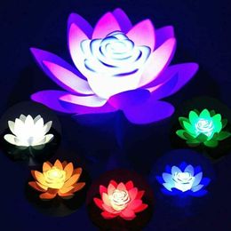 Künstliche schwimmende Seerose, Lotus-Pool-Licht, schwimmender LED-Lotus für Teich, schwimmende Moospflanzen, Blumen, Garten/Pool/Brunnen/Aquarium