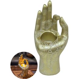 Amirror Smart Ug - Buddha-Yoga-Kerzenhalter, Mudra-Hand-Tischplatte, Teelichthalter, Dekoration, Statuen, Heimbüro, Sammlerfiguren zum Entspannen,