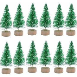 Minkurow - Weihnachtsbaum Mini-Miniatur-Weihnachtsbaum-Dekoration Tisch-Weihnachtsbaum für Heimwerker-Schlafzimmer (grüner Weihnachtsbaum, 6,5 cm –