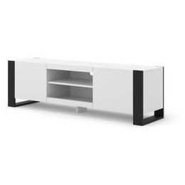TV-Schrank MONDI 158 cm im modernen stil weiß matt / schwarz matt