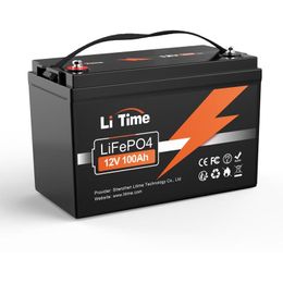 Litime - Batterie LiFePO4 12V 100Ah Akku Lithium ,4000-15000 Zyklen,10 Jahre Lebensdauer idealer Ersatz für Blei-Säure, AGM-Batterie, perfekt für