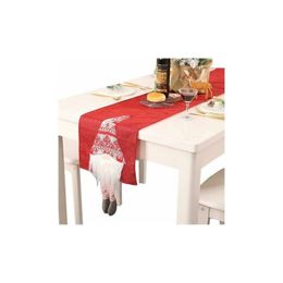 Tischläufer Tischläufer Rechteckige Tischdecke Weihnachtsmann Rudolf in Party Home Decor (Rot, 35x180cm)