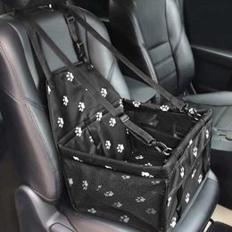 Lycxames - Hundeschutz-Sitzbezug – Ruixi-Autotragetasche – wasserdichter Sitzbezug aus Oxford-Stoff mit Reisegurt, schwarz mit weißem Punkt