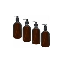 Stück Bernstein-Spenderflasche, 500 ml, Bernstein-Pumpflasche, leere Plastikflasche für Körperlotion, Waschen, Handseife, Waschmittel