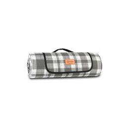 Eting - Picknickdecke Wasserdicht Campingdecke 200 x 170cm, Grau und Weiß