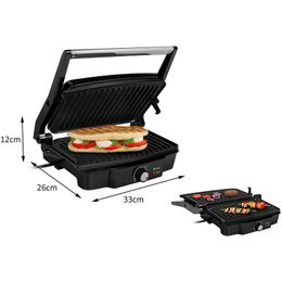 Tristar Elektro Kontaktgrill, Low Fat Multigrill Tischgrill, 1500Watt, 28x17cm