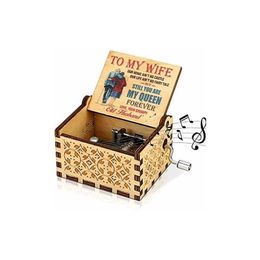 Lycxames - Holz-Spieluhr – Geschenk für Frau, Handkurbel – Vintage – kreative Spieluhr – für liebe Frau, Freundin – Valentinstag, Geburtstag,