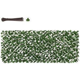 sekey - Künstliche Efeu Sichtschutzhecke Pflanzen Hecke Wanddekoration Dunkelgrün 200 x 100 cm