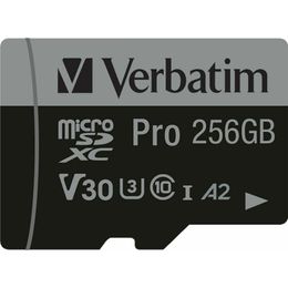 Verbatim MicroSD-Card Pro, U3, 4K, 256GB