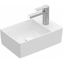 Villeroy & Boch Memento 2.0 Handwaschbecken, 400 x 260 mm, 1 Hahnloch, ohne Überlauf, geschliffen, 43234G, Farbe: weiß-alpin - 43234G01 - Villeroy&boch