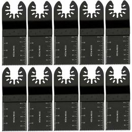 Oszillierende Sägeblätter für Metall/Holz, 10-teiliges Multi-Tool-Sägeblatt-Zubehör 34-mm-Kit, Werkzeugzubehör aus Kohlenstoffstahl, für Bosch Fein –