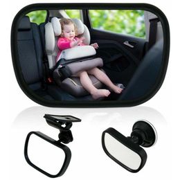 Rücksitzspiegel fürs Baby Kinder,Autospiegel Baby mit Saugnäpfe und Klamme, Auto Rückspiegel für Babyschale und Kindersitz, Car Rückspiegel