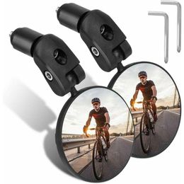 Fahrradspiegel, hochauflösender, um 360° verstellbarer konvexer Lenkerspiegel, Fahrradspiegel für Mountainbike, Rennrad, Motorrad, Fahrrad (2 Stück)