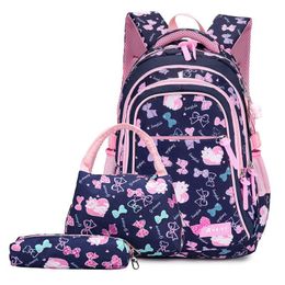 Lycxames - Schulrucksack,Schulrucksack Mädchen, Schultaschen 3 Teile Set Schulranzen mit Lunch-Taschen Federmäppchen Freizeitrucksack Wasserdichter