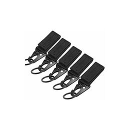 Lycxames - 5 Stück Gürtelkarabiner, Nylongewebe mit Anti-Reibungs-Schlüsselanhänger-Schnalle, taktische Weste, 10 cm, für Outdoor, Camping, Wandern