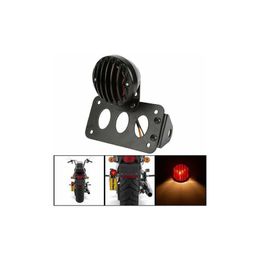 Eting - longziming Motorrad Rücklicht 12V Bremslicht Signalleuchten Kennzeichenbeleuchtung Bremslicht mit Halterung - Schwarze Schale + Rote Lichter