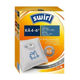 Swirl - kä 4-6 Beutel für Nass- und Trockensauger (3 Stück, kompatibel mit Kärcher wd 4, wd 5, wd 6, Einhell und Anderen, reißfestes Vliesmaterial,