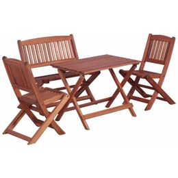 4-tlg. Gartenmöbel Set für Kinder Sitzgruppe Garten mit Tisch und Stühlen - Eukalyptusholz Massiv BV327727 Bonnevie