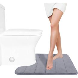 Amirror Smart Ug - WC-Badematte aus Memory-Schaum, U-förmig, Toilettenvorleger, weich und bequem, super Wasseraufnahme, rutschfest, dick,