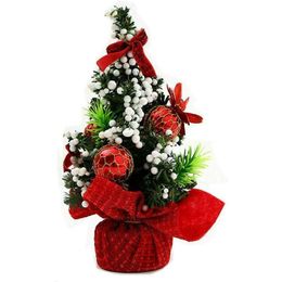 20CM Miniatur-Weihnachtsbaum Weihnachtsdekoration, Weihnachtsbaum Mini künstlicher Weihnachtsbaum Miniatur-Dekoration Tischschmuck Weihnachten (rot,