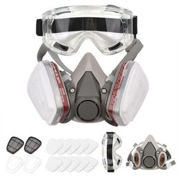 Wiederverwendbare Atemschutzmaske, halbes Gesichtsteil, 6200, Gasmaske, Atemschutz, Atemschutzmasken mit Schutzbrille zum Lackieren, organisches