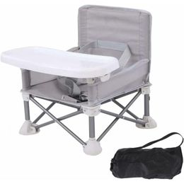 Lycxames - Baby-Sitzerhöhung, faltbarer Esszimmerstuhl mit Tablett, verstellbarer Sicherheitsgurt, Baby-Fütterungssitz, leichter Stuhl für