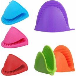 Lycxames - 6 Stück hitzebeständige Silikon-Ofenhandschuhe, Topflappen, Mini-Handschuhe, Ofen, Backen, Küche, hitzebeständige Lösung