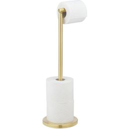 Wenko - Metall Toilettenpapierhalter in Gold 21 x 55 x 17 cm - Gold, Matt