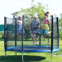 WYCTIN - 152cm Trampolin Gartentrampolin,Komplettset Kindertrampolin Outdoor Trampolin mit Sicherheitsnetz Blau