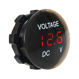 Anzeige-Voltmeter-Messgerät, universelles digitales wasserdichtes LED-Voltmeter für Auto, Motorrad, Boot, dc 12 V-24 v (rot) - Lycxames