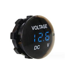 Anzeige-Voltmeter-Messgerät, universelles digitales wasserdichtes LED-Voltmeter für Auto, Motorrad, Boot, dc 12 V-24 v (blau) - Lycxames