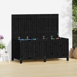 MAISONCHIC - Gartentruhe,Auflagenboxen,Gartenbox Auflagentruhe Schwarz 147x68x64 cm Massivholz Kiefer CCA279111